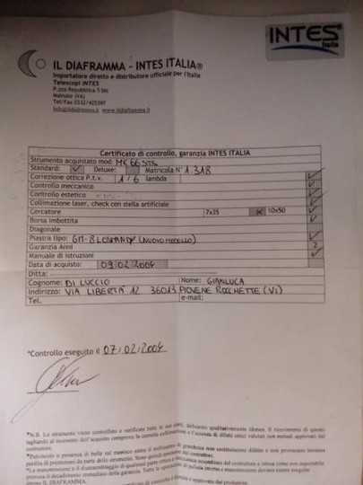 VENDO: Telescopio Intes MK 66 | Astrosell